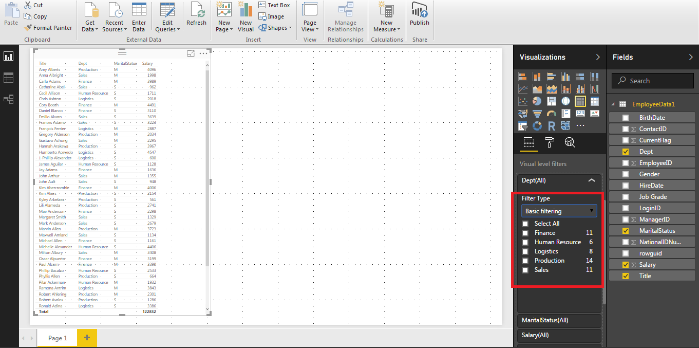 Types of Filters in Power BI